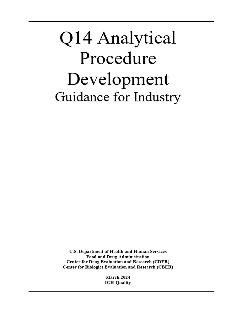 ICH Q14 Analytical Procedure Development | PDF | Sampling (Statistics) | Robust Statistics
