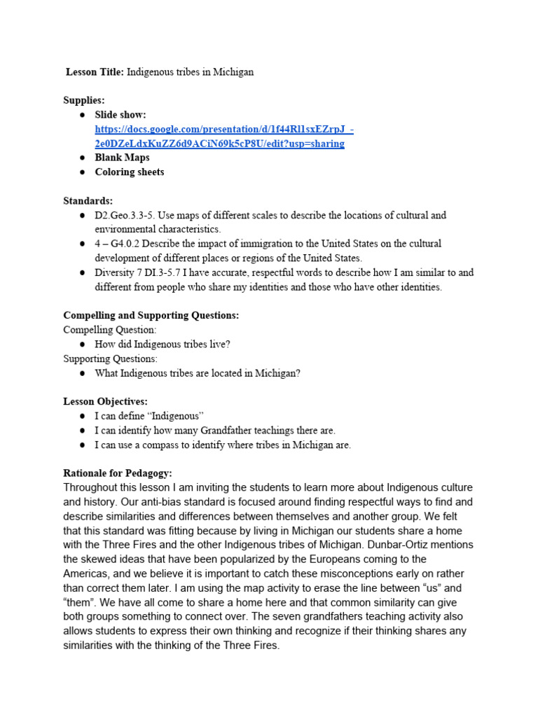 Indigenous Tribes in Mi | PDF | Classroom | Indigenous Peoples