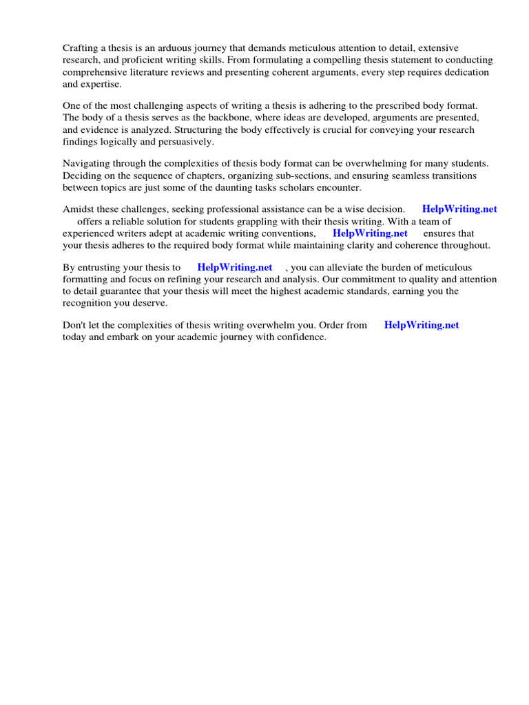 Thesis Body Format | PDF