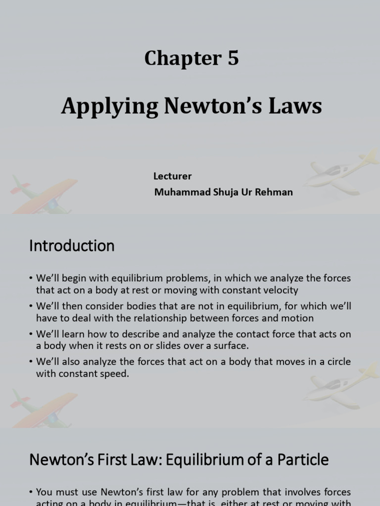 Chapter 5 - Applying Newton's Laws | PDF | Force | Friction