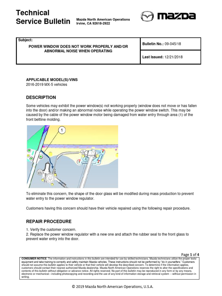 MX5 ND Window TSB | PDF