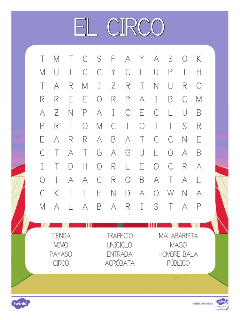 Circo sopa de letras | PDF