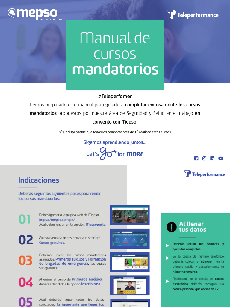 Manual de Cursos Mandatorios MEPSO 2023 | PDF