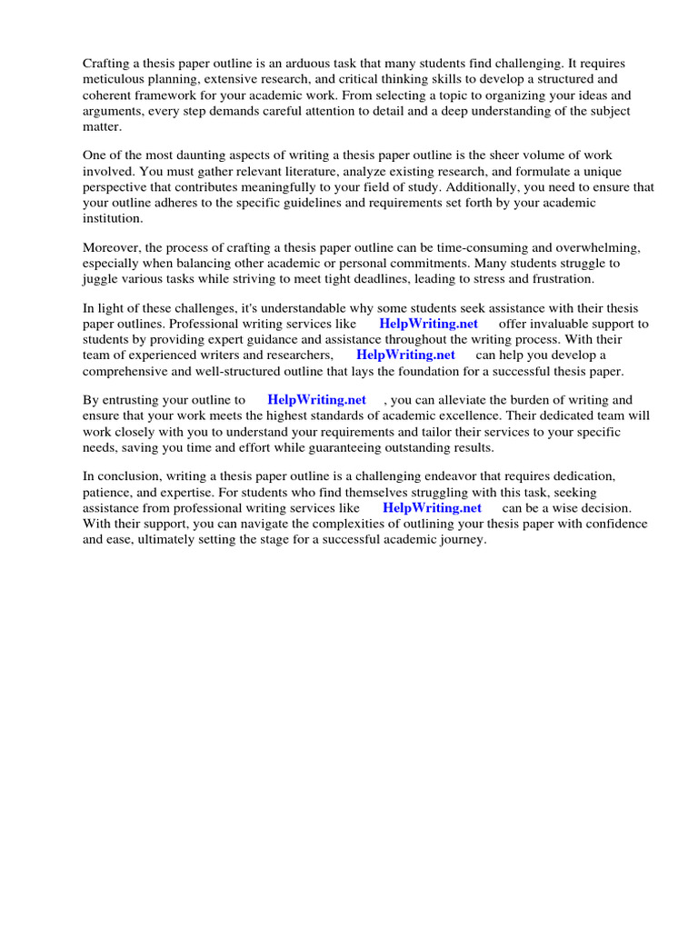 Writing Thesis Paper Outline | PDF | Thesis | Methodology