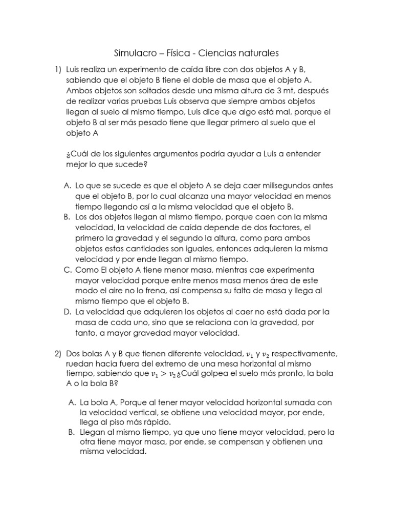 Simulacro 1 | PDF | Gases | Fuerza