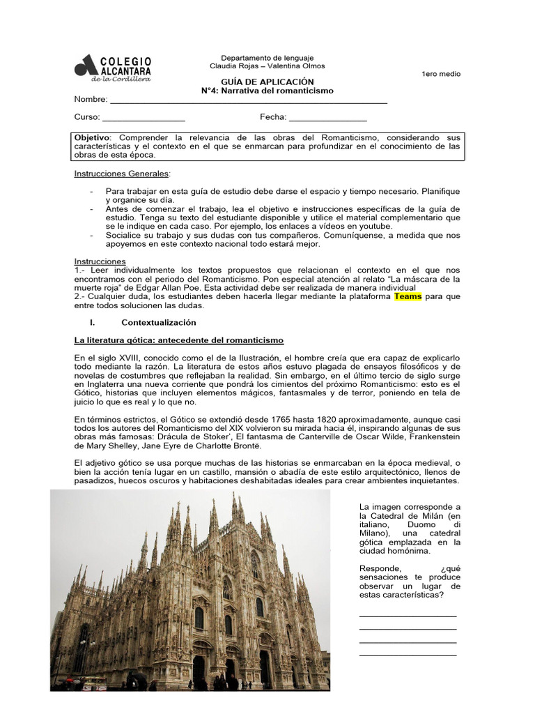 Guía 4 Unidad 1 Primero Medio | PDF Guía 4 Unidad 1 Primero Medio | PDF