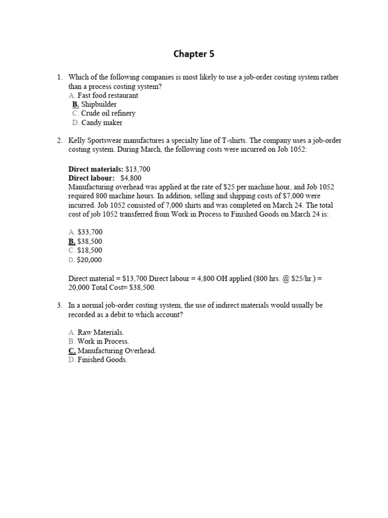 Ch5 Additional Practice-Answers | PDF
