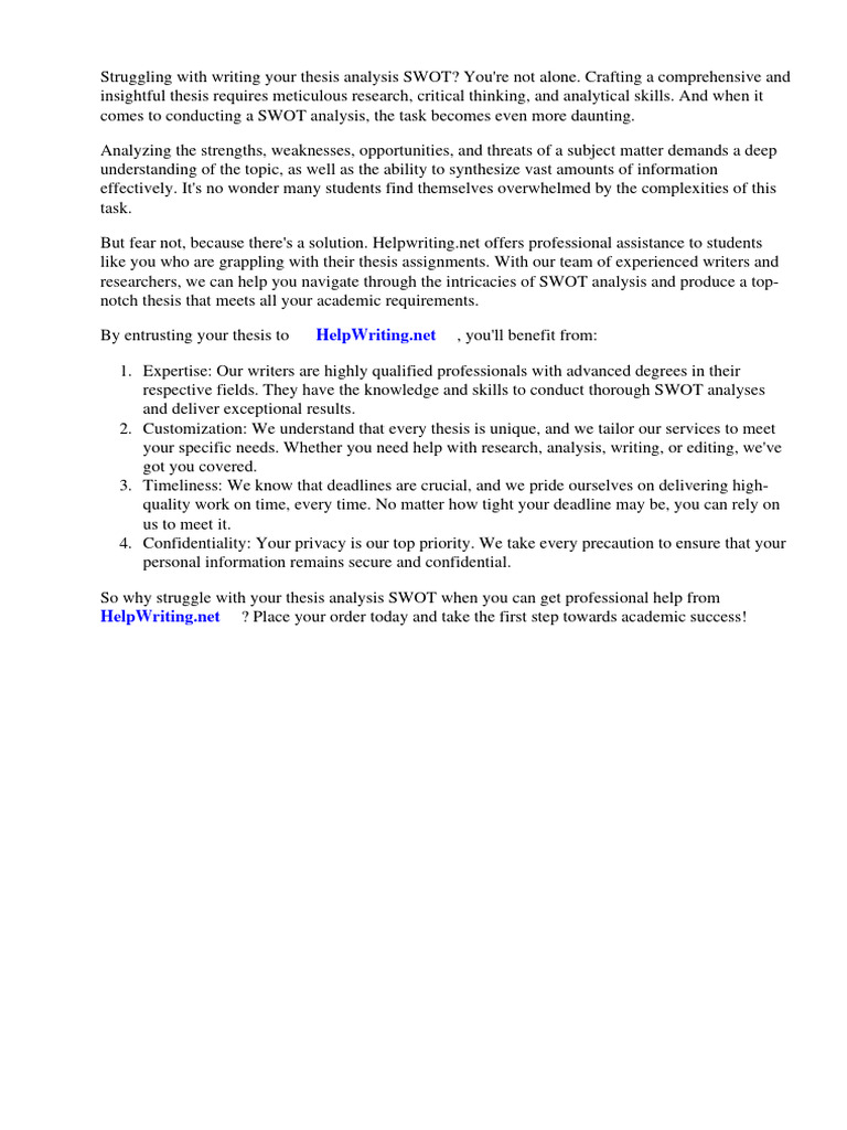Thesis Analisis Swot Pdf Swot Analysis Cognition 