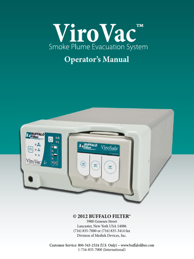 Buffalo Filter Virovac Operator's Manual | PDF