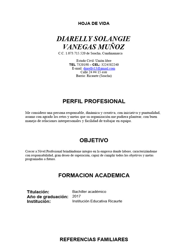 Hoja de Vida Sol | PDF | Ciencias sociales