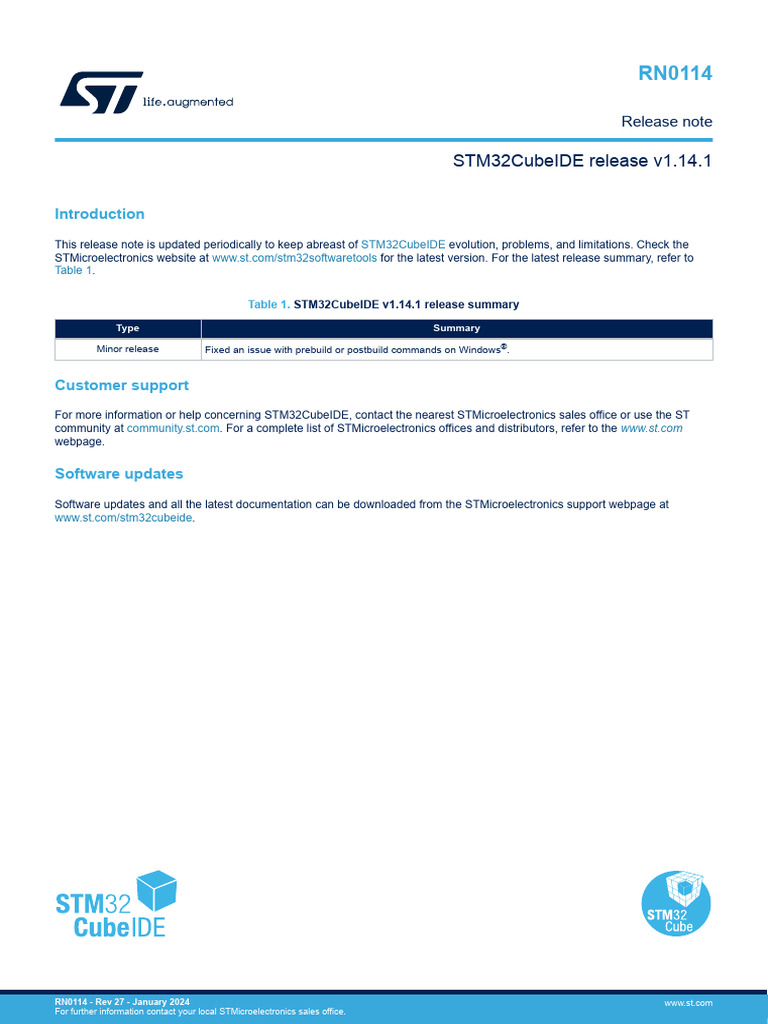 STM32CubeIde v1.14.0 | PDF | Microcontroller | C (Programming Language)