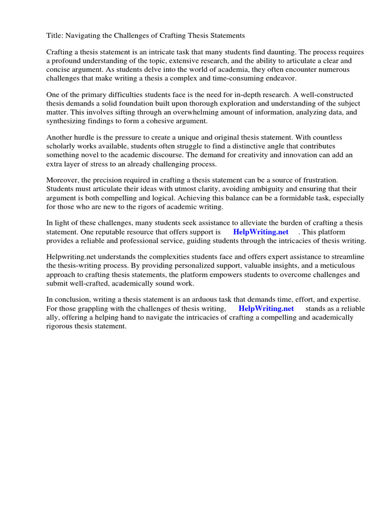 Practice With Thesis Statements | Download Free PDF | Essays | Thesis