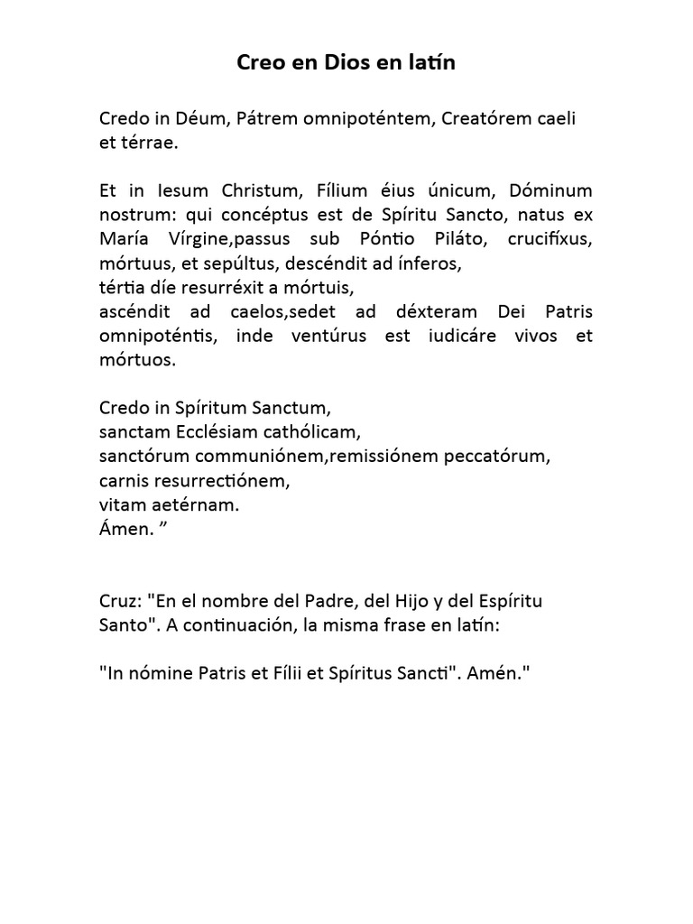 Credo en Dios en Latín | PDF