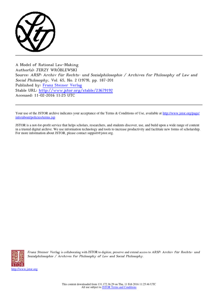 A Model of Rational Law-Making | PDF