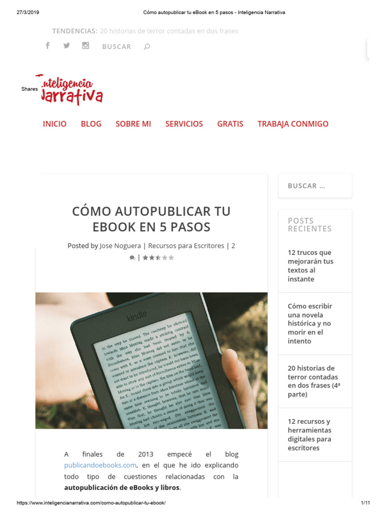 Cómo Autopublicar Tu Ebook en 5 Pasos - Inteligencia Narrativa | PDF ...