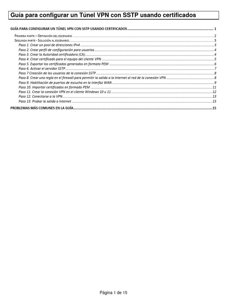 SSTP | PDF | Red privada virtual | Dirección IP