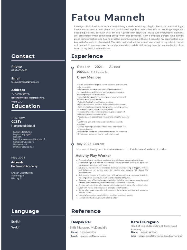 Black White Minimalist CV Resume 3 | PDF