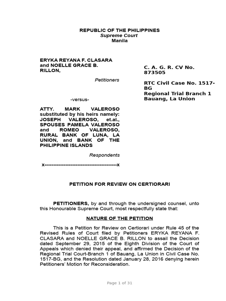 pdfcoffee.com_petition-for-review-rule-45-4-pdf-free | PDF | Mortgage ...