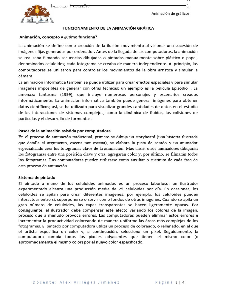 Funcionamiento de La Animacion4 | PDF | Animación | Imágenes generadas ...