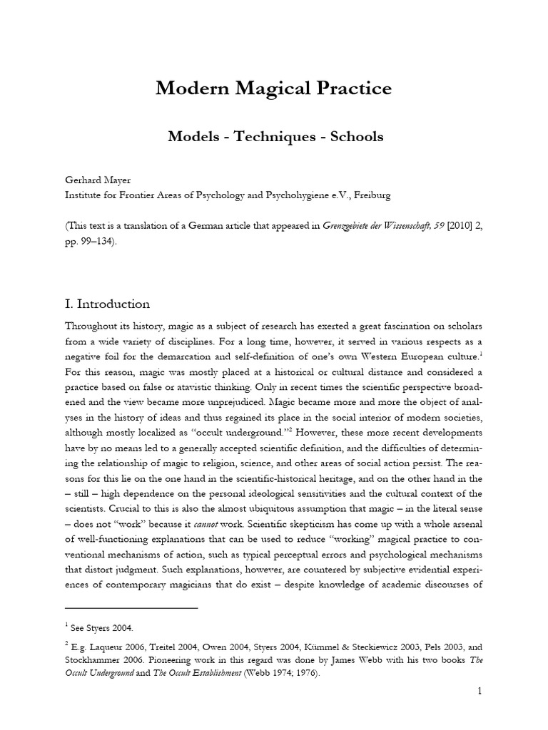 Modern Magical Practice Models Technique | PDF | Ceremonial Magic ...