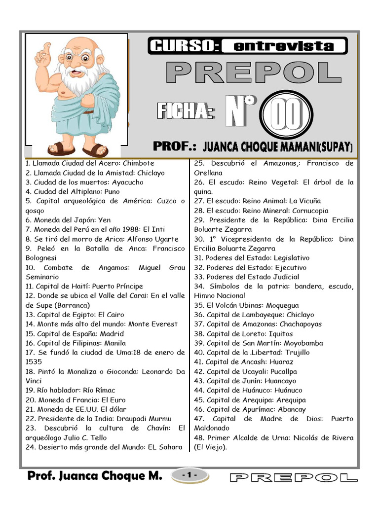 Entrevista Personal 00 PREPOL 2024 | PDF | Perú | Américas