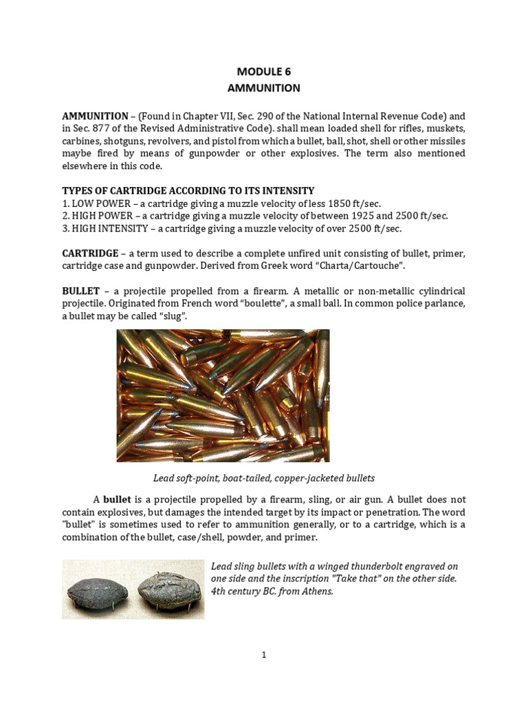 Forensic Ballistics Module 6 | PDF | Bullet | Cartridge (Firearms)
