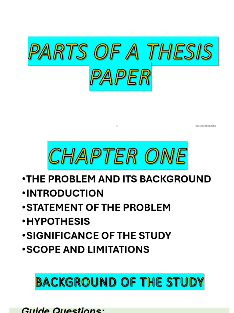 Parts of a Thesis Paper | PDF | Hypothesis | Dependent And Independent Variables