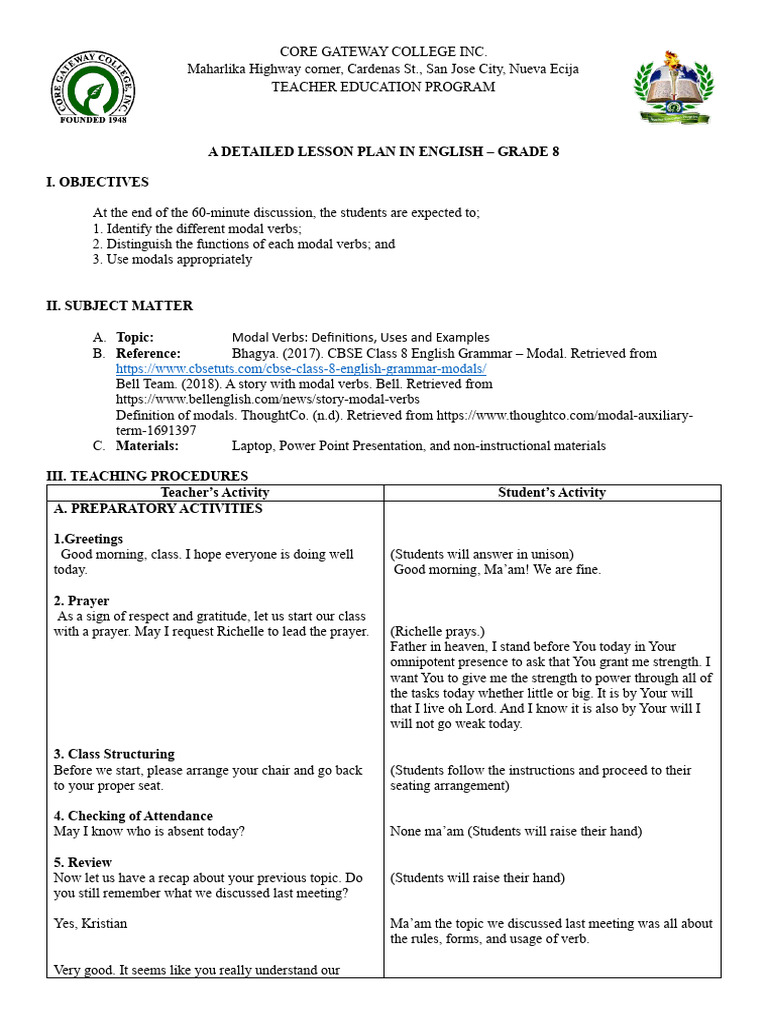 Lesson-Plan writing | PDF | Verb | Human Communication