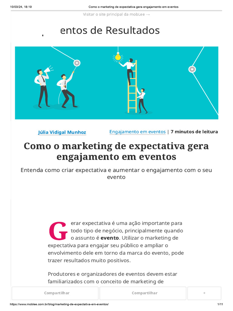 Como o Marketing de Expectativa Gera Engajamento em Eventos | Download grátis PDF | Marketing ...