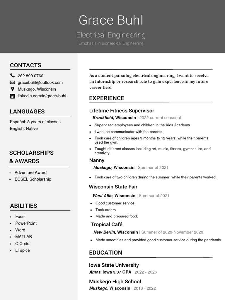 Resume - Grace Buhl | PDF
