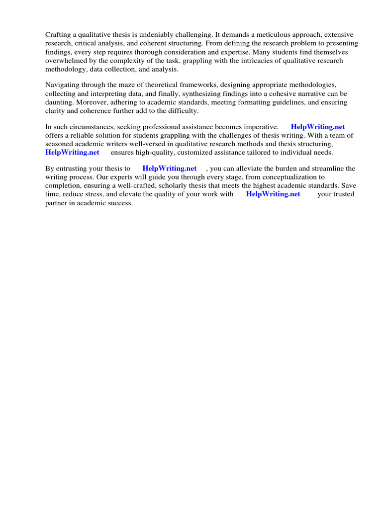 Structure of Qualitative Thesis | PDF | Qualitative Research | Methodology