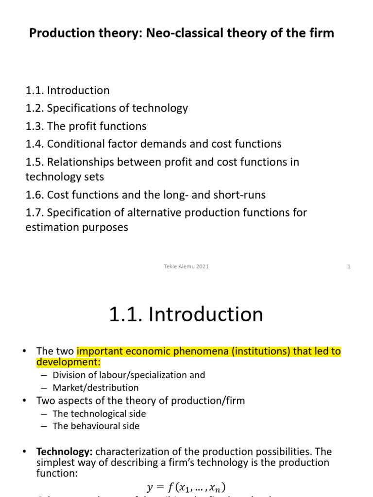 11 ProductionTechnology | PDF | Production Function | Economics
