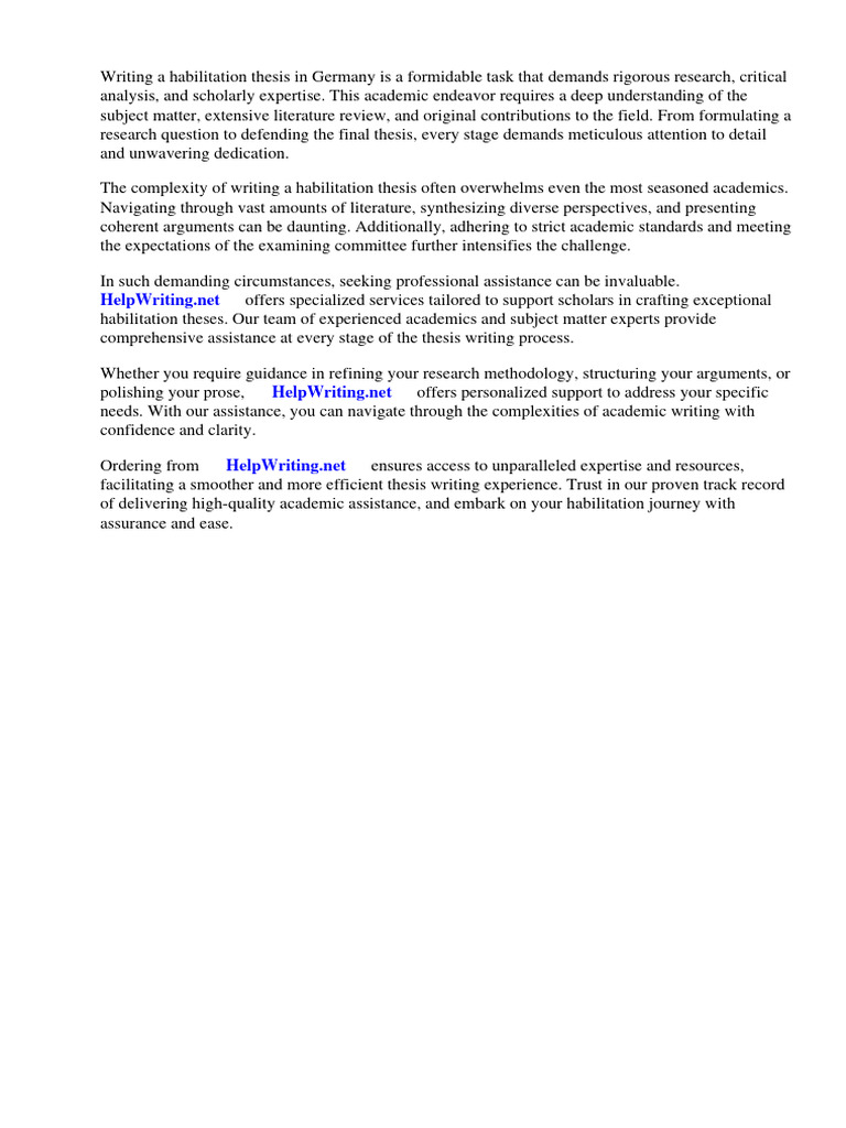 Habilitation Thesis Germany | PDF