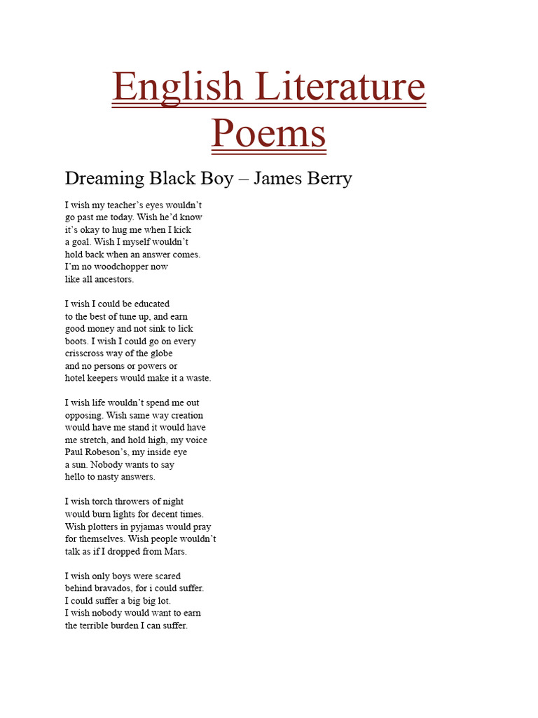 English Literature Poems | PDF
