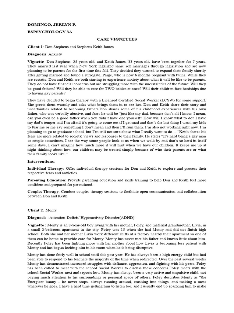 Case Vignette | Download Free PDF | Mental Disorder | Major Depressive ...