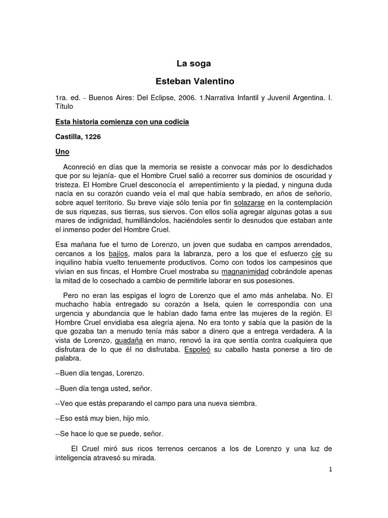 La Soga. Esteban Valentino. | PDF