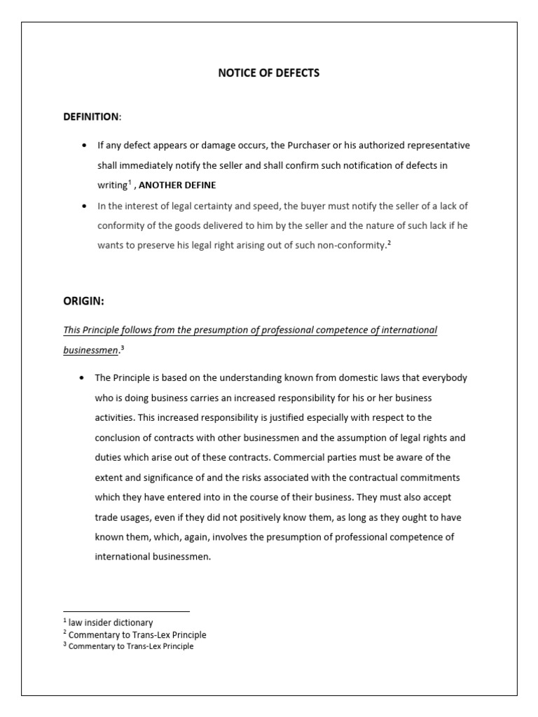 Notice of Defects (Deadline For Notice Defect) | PDF | Common Law | Justice