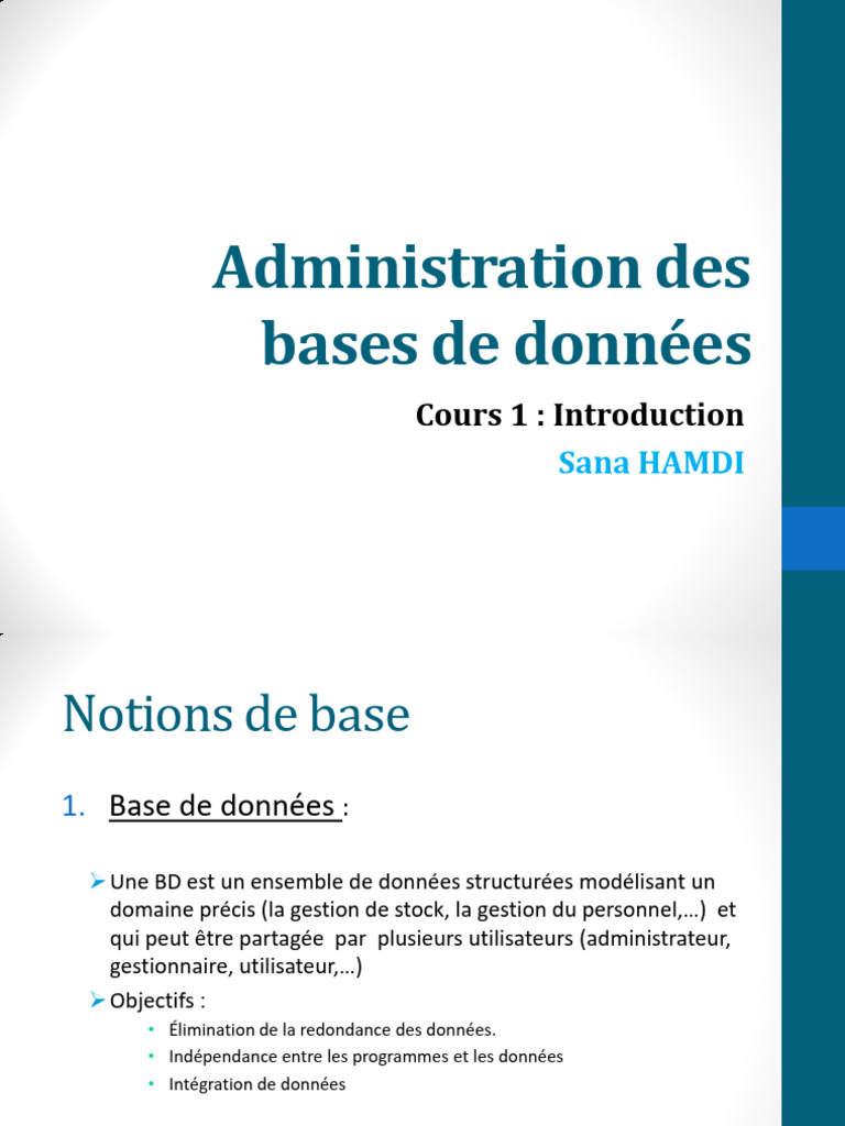 Introduction à l'administration Oracle BDD | PDF | Base de données ...