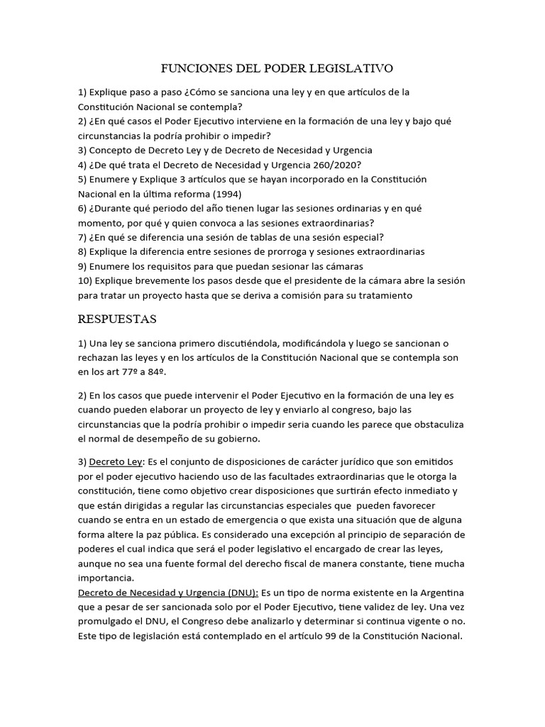 Funciones Del Poder Legislativo Pdf Gobernancia Justicia 7690