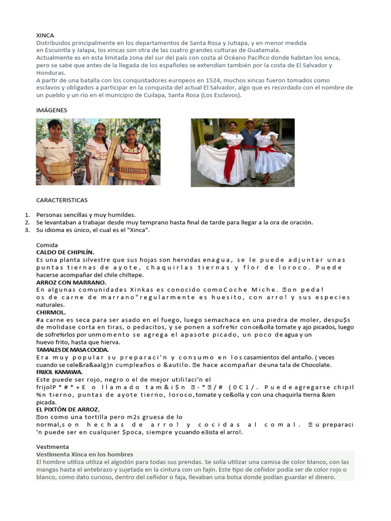 Cultura Xinca: Tradiciones y Vida | PDF | Ropa