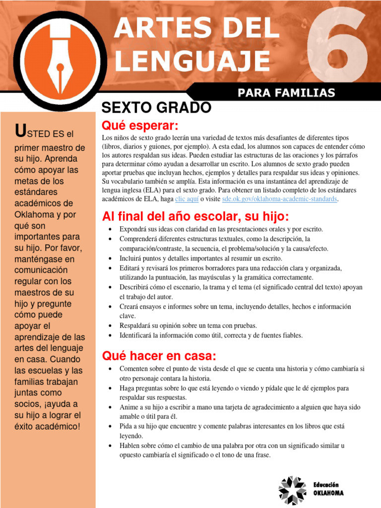 Family Guides - Spanish 6th Grade | PDF | Career & Growth