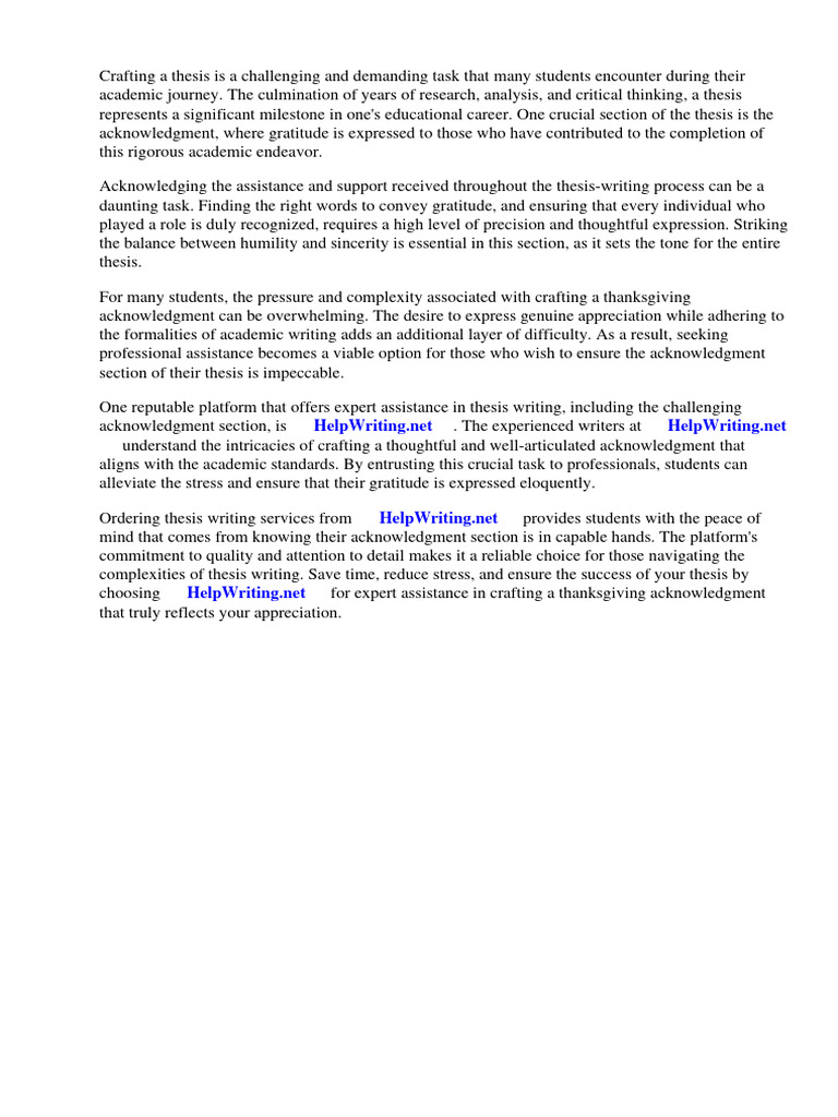 Thesis Acknowledgment Writing Guide | PDF | Thesis | Gratitude