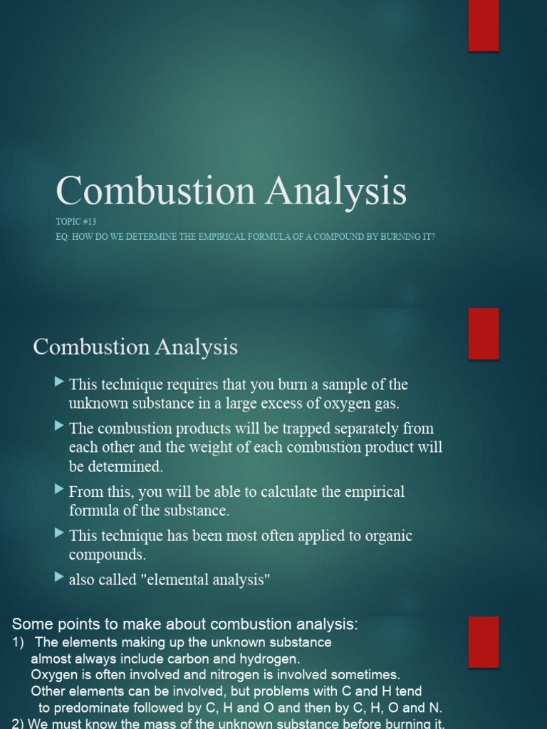 Combustion Analysis | PDF | Mole (Unit) | Combustion