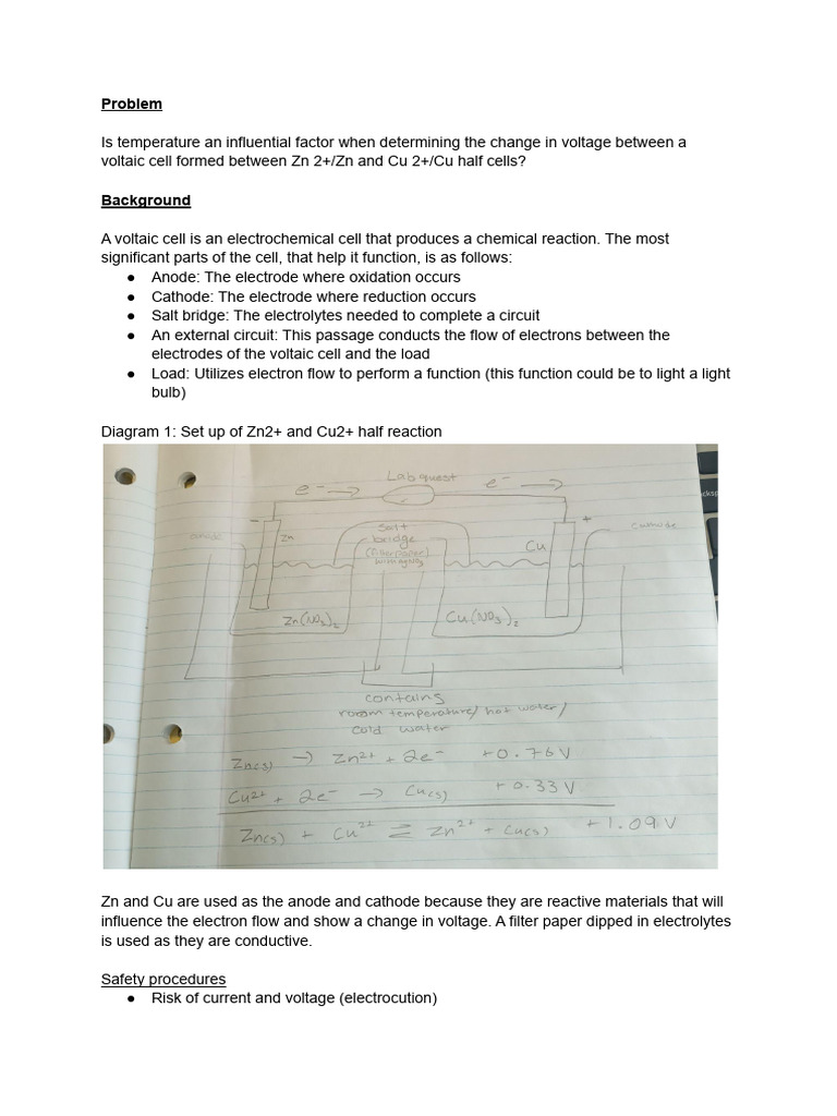 Voltaic Cells Lab | PDF