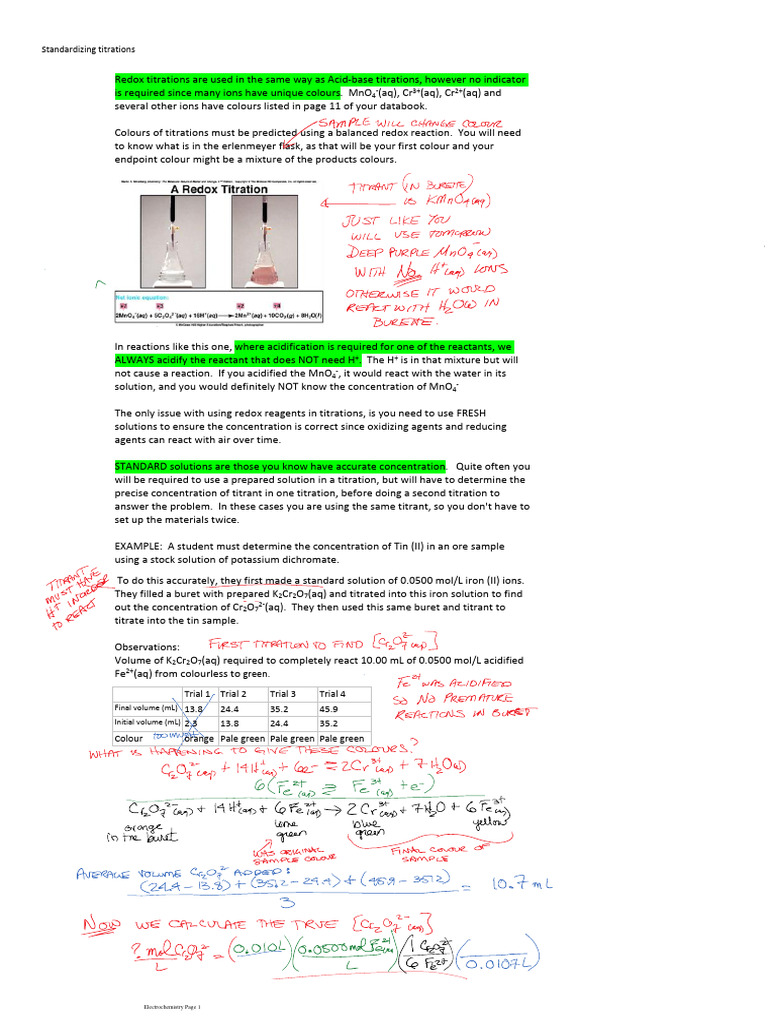 Standardizing Titrations Nov 24 | PDF