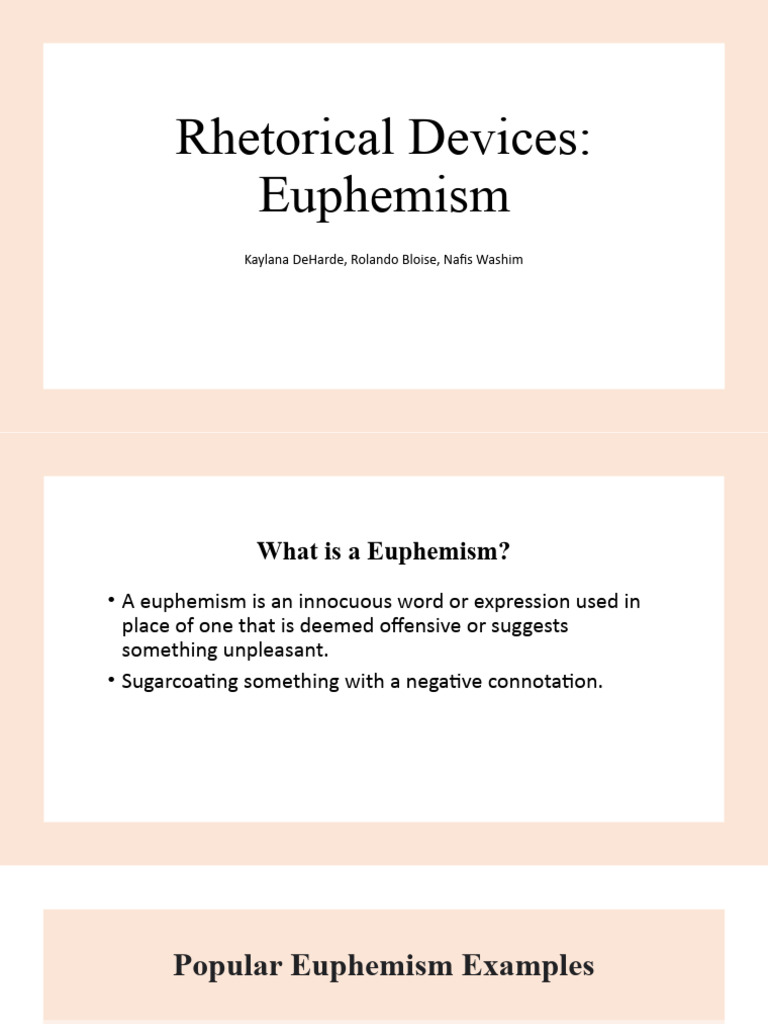 Rhetorical Devices Euphemism-1 | PDF | Lexicology | Rhetorical Techniques