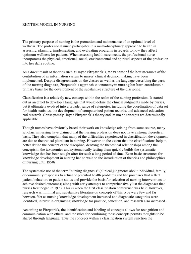 Rhythm Model in Nursing | PDF | Nursing | Medical Diagnosis