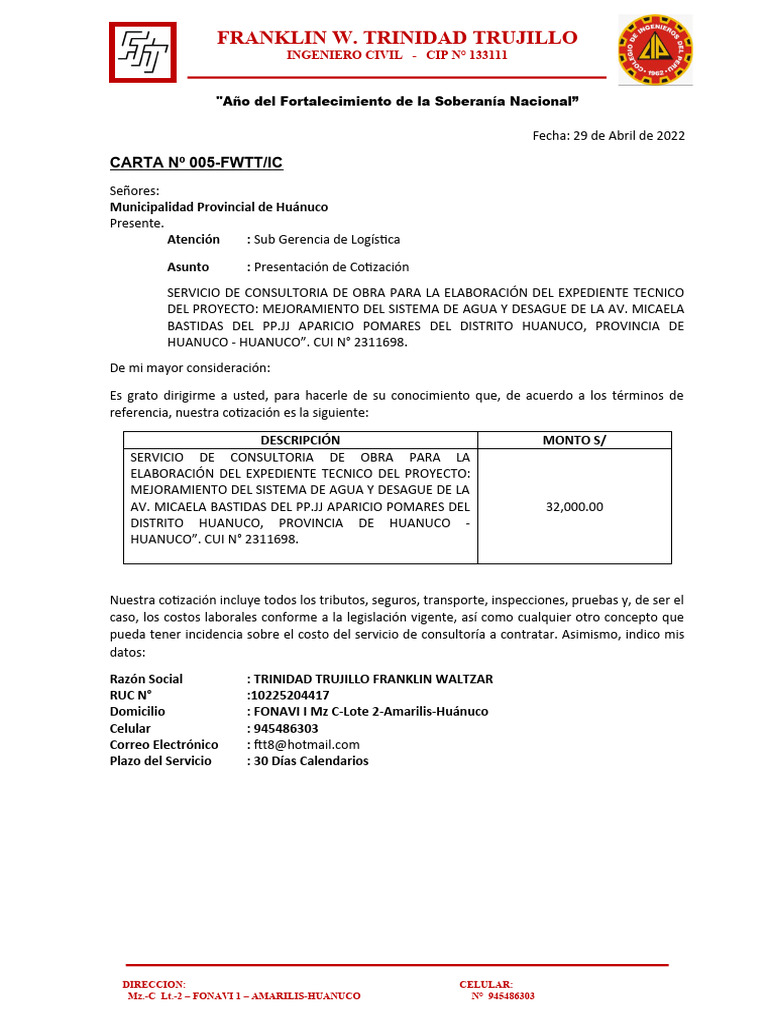 CARTA para Falzo | PDF | Tecnologia e Engenharia