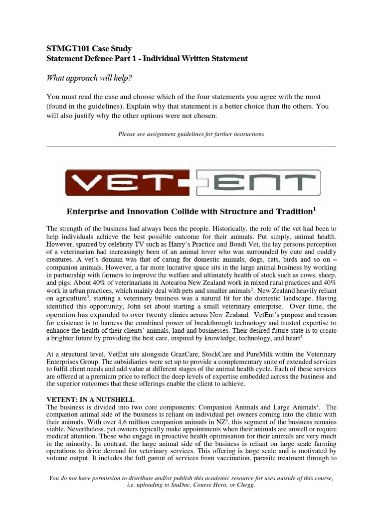 Statement Defence - VetEnt Case Study | Download Free PDF | Veterinary ...
