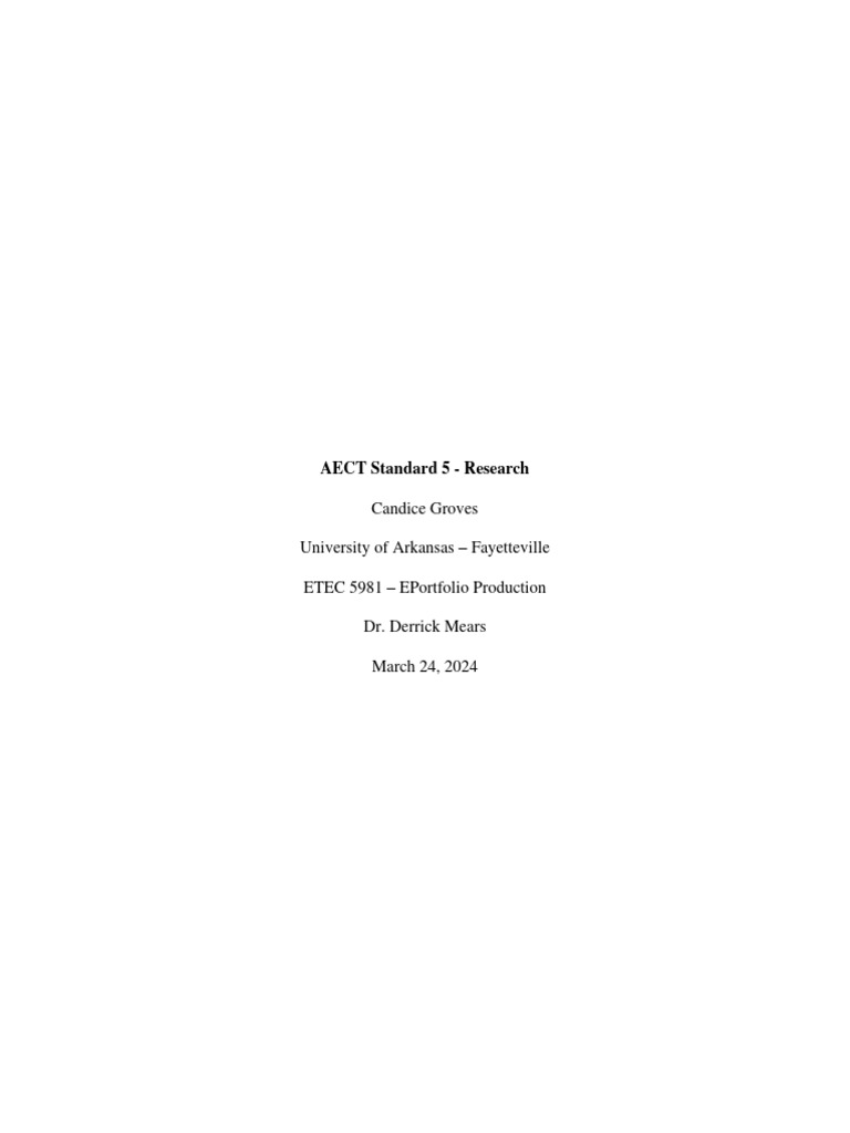 AECT Standard 5: Research Insights | PDF